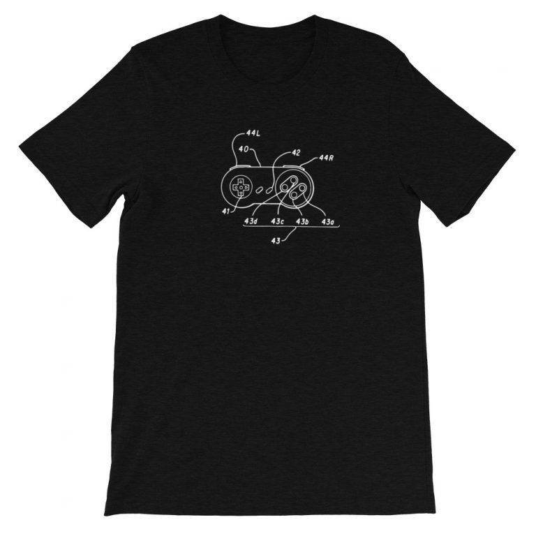 Controller 03 — White Video Game Diagram — Short-Sleeve Unisex T-Shirt ...