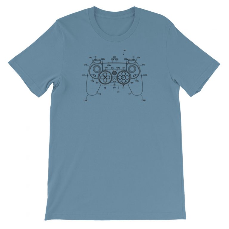 Controller 06 — Black Video Game Diagram — Short-Sleeve Unisex T-Shirt ...