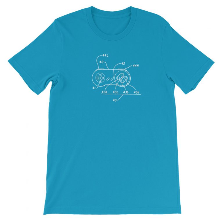 Controller 03 — White Video Game Diagram — Short-Sleeve Unisex T-Shirt ...