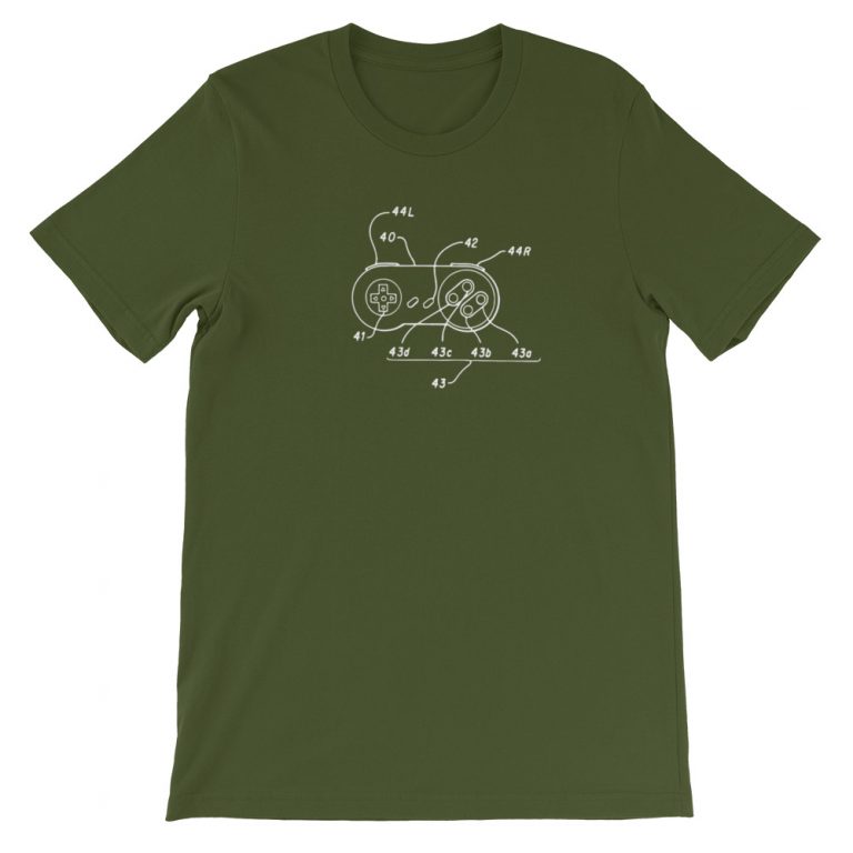 Controller 03 — White Video Game Diagram — Short-Sleeve Unisex T-Shirt ...