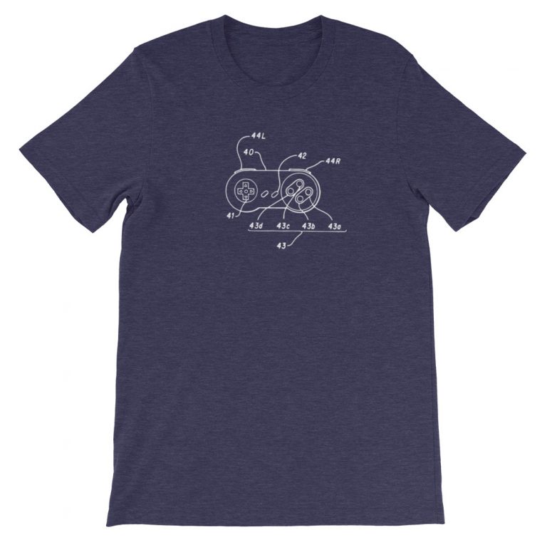 Controller 03 — White Video Game Diagram — Short-Sleeve Unisex T-Shirt ...