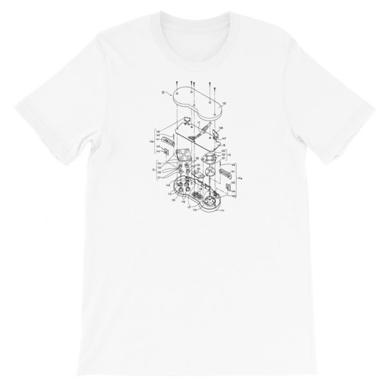 Controller 03 - Exploded View — Black Video Game Diagram — Short-Sleeve ...