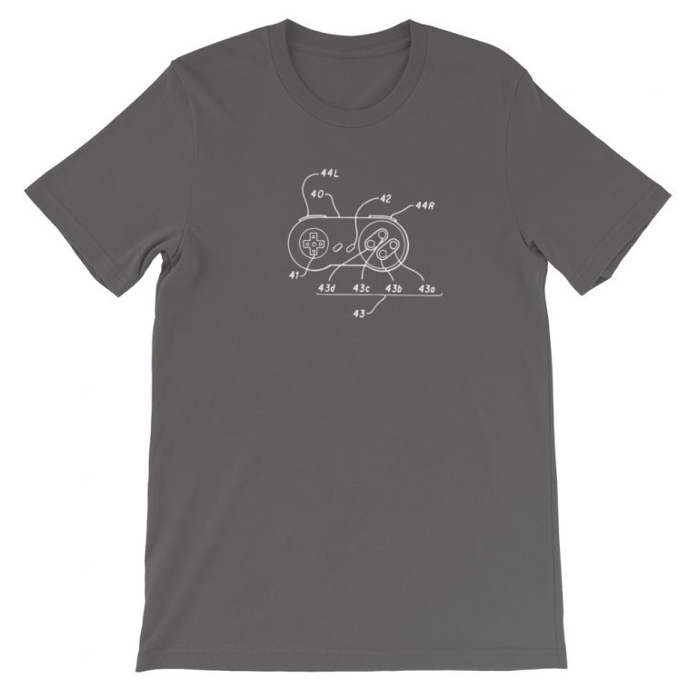 Controller 03 — White Video Game Diagram — Short-Sleeve Unisex T-Shirt ...
