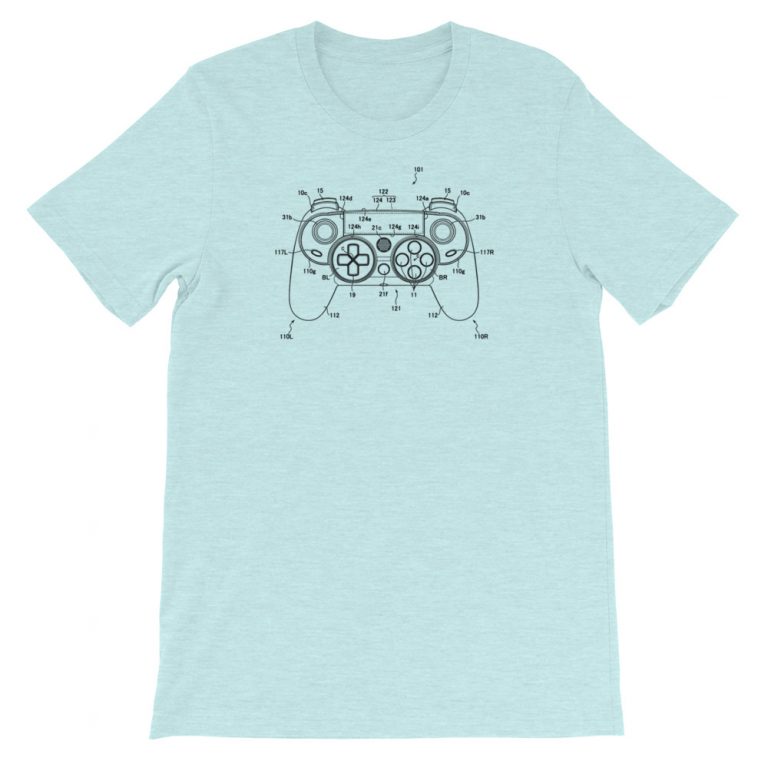 Controller 06 — Black Video Game Diagram — Short-Sleeve Unisex T-Shirt ...