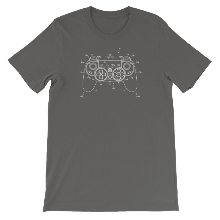 Controller 06 — White Video Game Diagram — Short-Sleeve Unisex T-Shirt ...