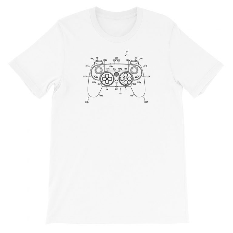 Controller 06 — Black Video Game Diagram — Short-Sleeve Unisex T-Shirt ...