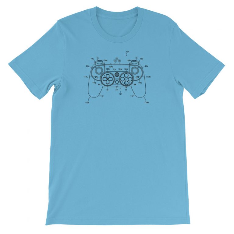 Controller 06 — Black Video Game Diagram — Short-Sleeve Unisex T-Shirt ...