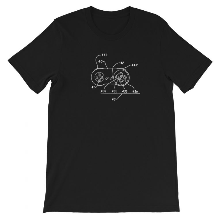Controller 03 — White Video Game Diagram — Short-Sleeve Unisex T-Shirt ...