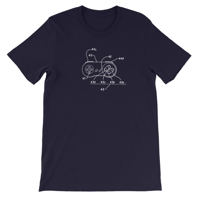 Controller 03 — White Video Game Diagram — Short-Sleeve Unisex T-Shirt ...