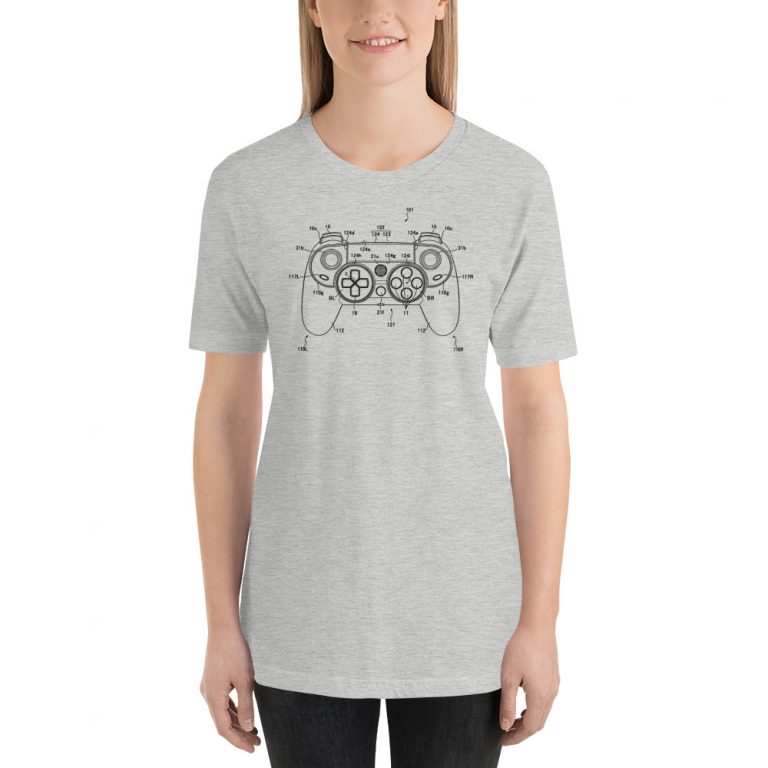 Controller 06 — Black Video Game Diagram — Short-Sleeve Unisex T-Shirt ...