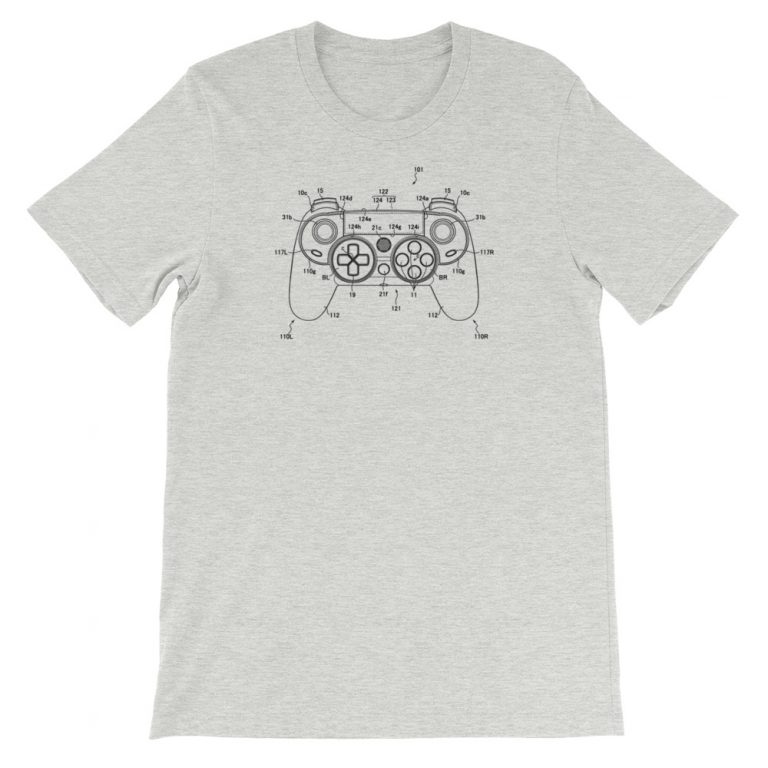 Controller 06 — Black Video Game Diagram — Short-Sleeve Unisex T-Shirt ...