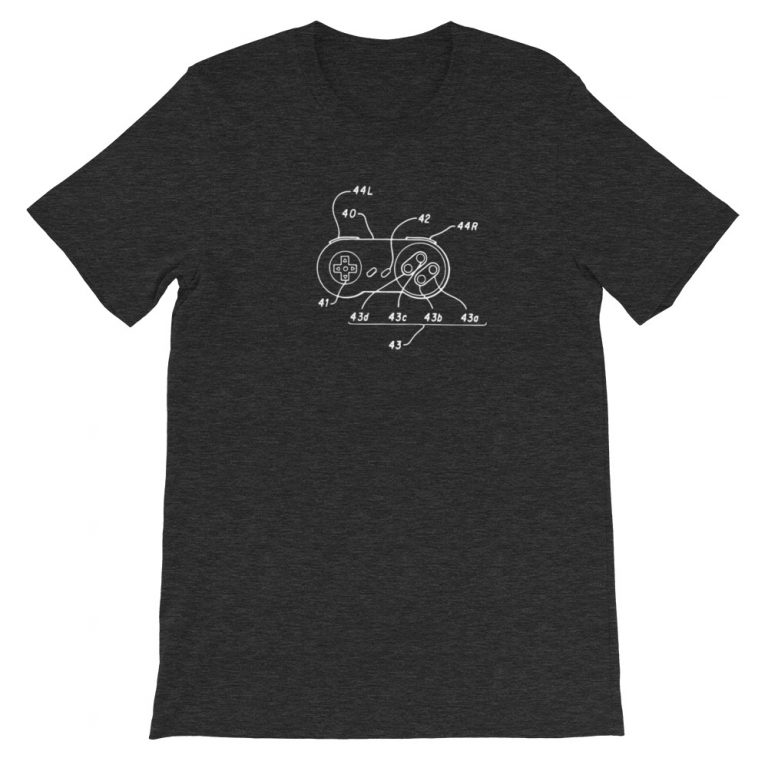 Controller 03 — White Video Game Diagram — Short-Sleeve Unisex T-Shirt ...